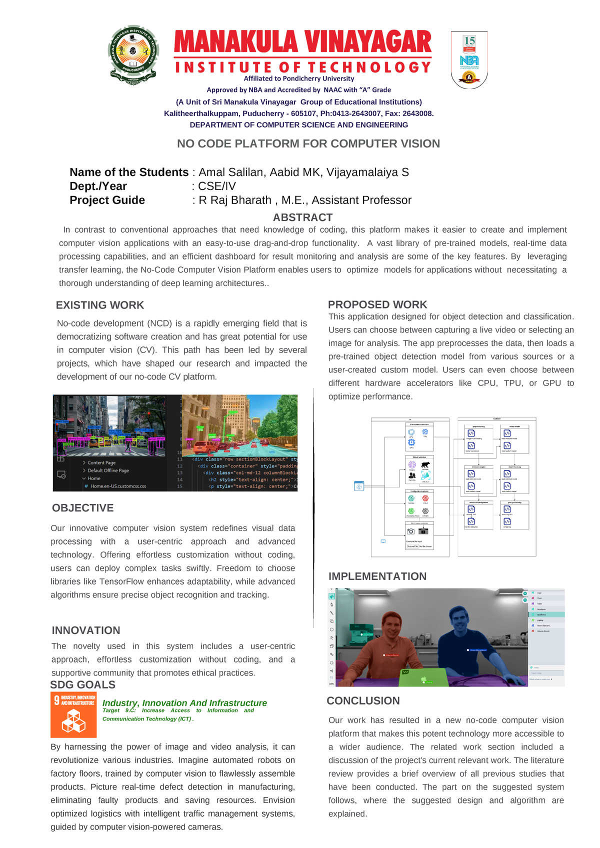CSE IV Project Poster: No-Code Platform for Computer Vision - Studocu