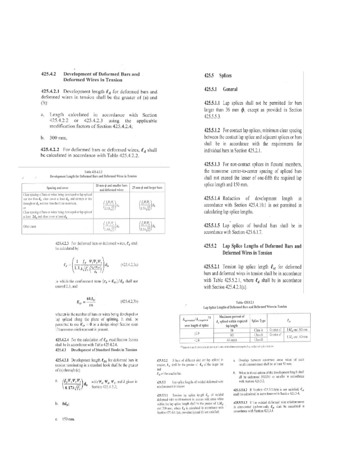 Development Length and Splices for Deformed Bars and Wires NCSP2015 ...