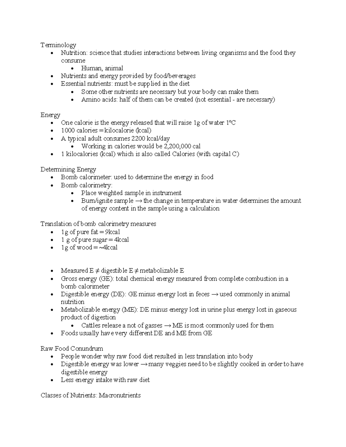 KINE3250-Lecture 2 Terminology - Terminology • Nutrition: science that ...