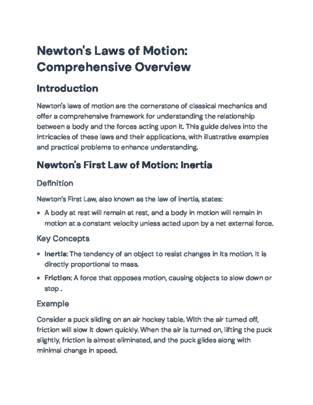 Newton's Laws of Motion: A Comprehensive Study Guide - Newton's Laws of Motion: Comprehensive ...