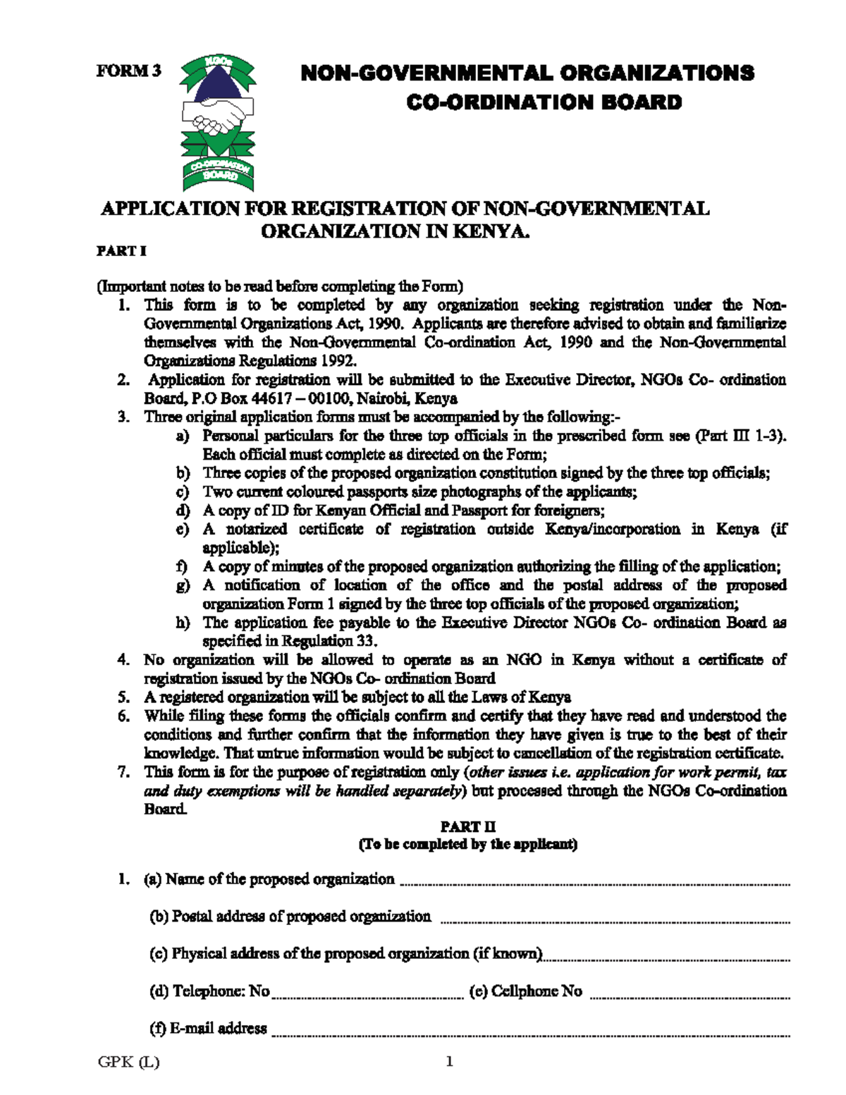 NGO Board Application For Registration Form3 revised Oct 2011 - 2. Date ...