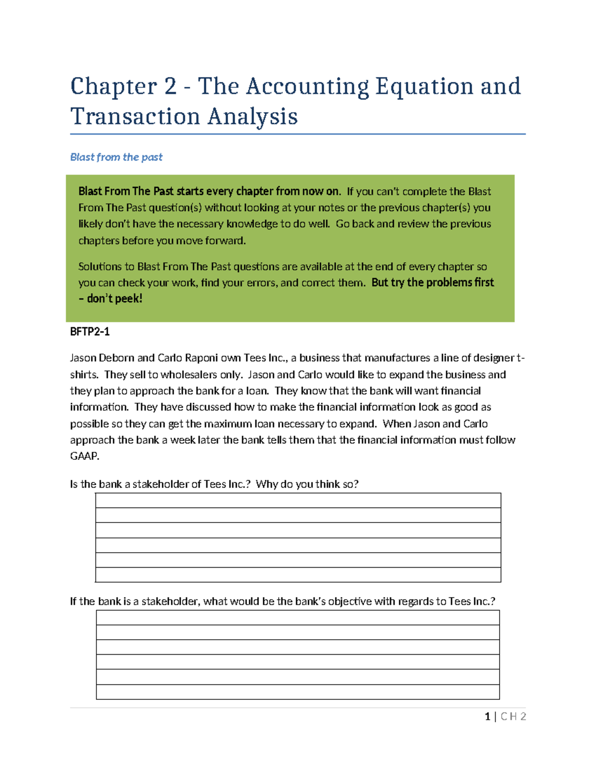 Chapter 2: The Accounting Equation & Transaction Analysis (PQ2) - Studocu