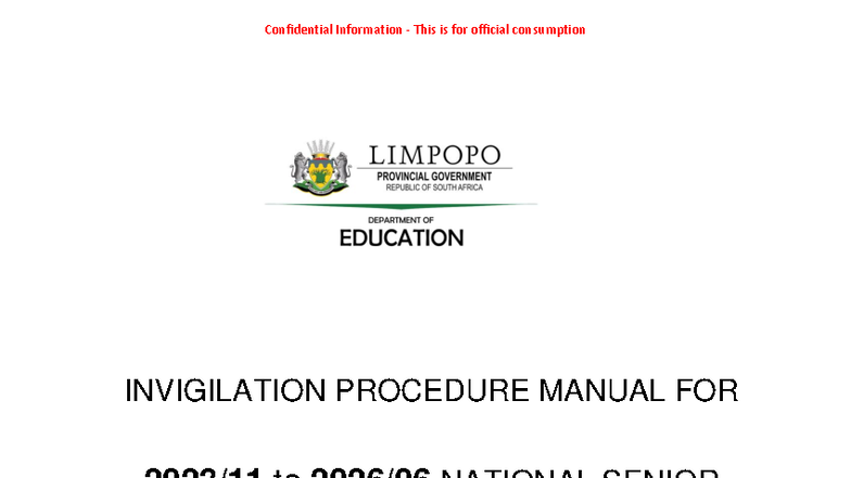 Invigilation Procedure Manual (2023/11 - 2026/06) for NSC/SC Exams ...