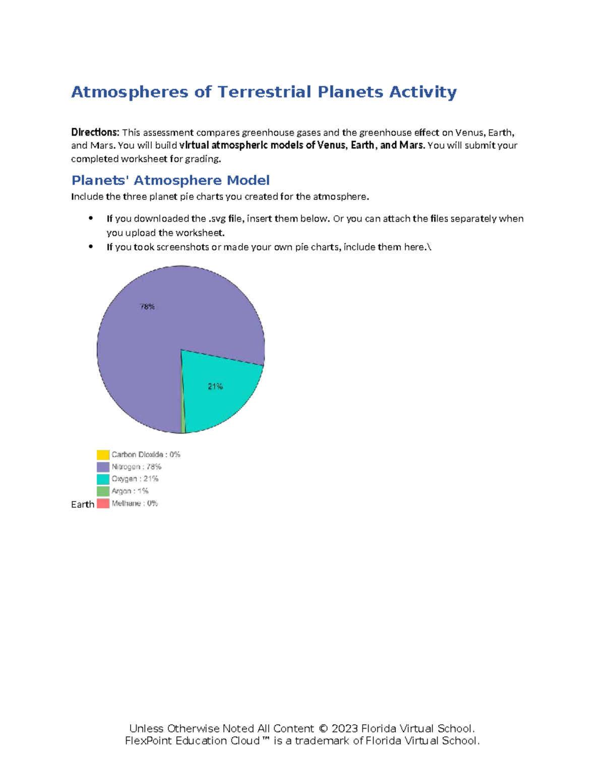Atmospheres of Terrestrial Planets Activity (Course Code: 2023) - Studocu