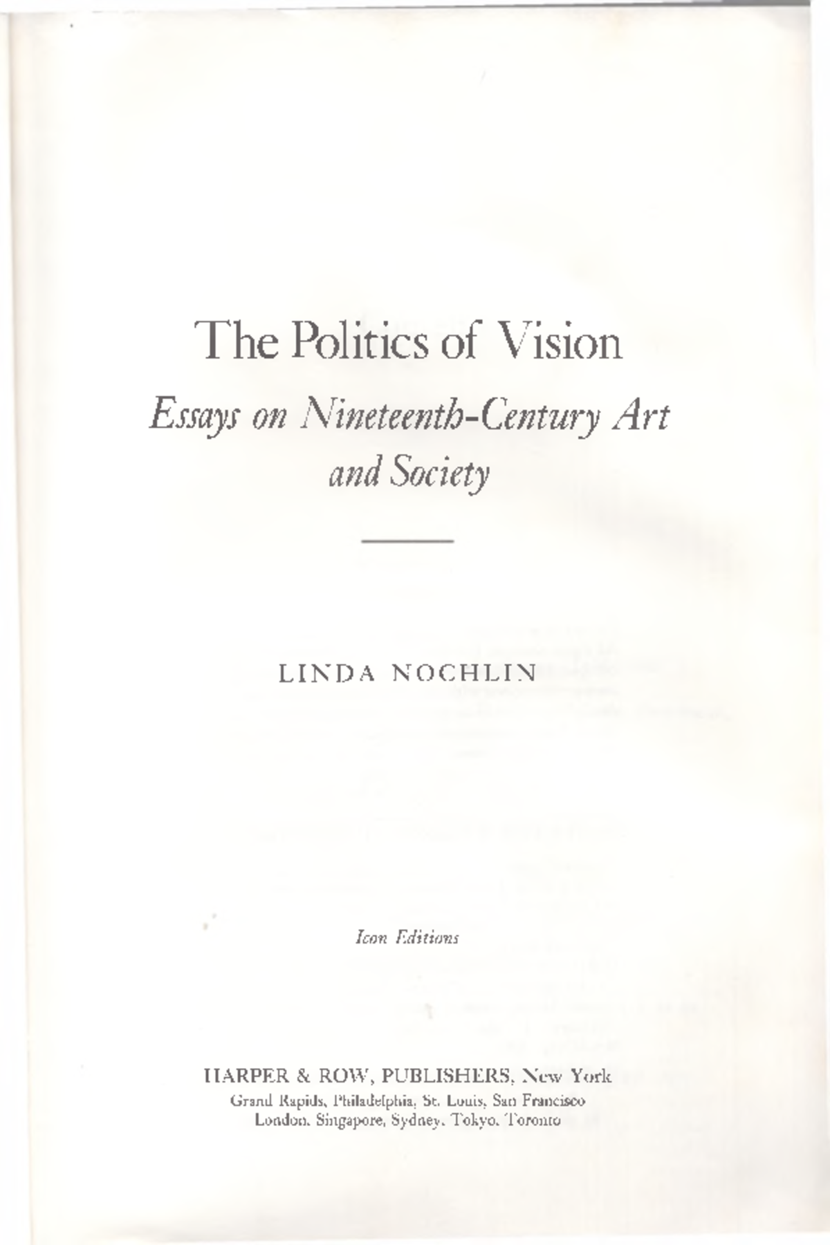 Nochlin, The Imaginary Orient - The Politics of Vision Essays on ...