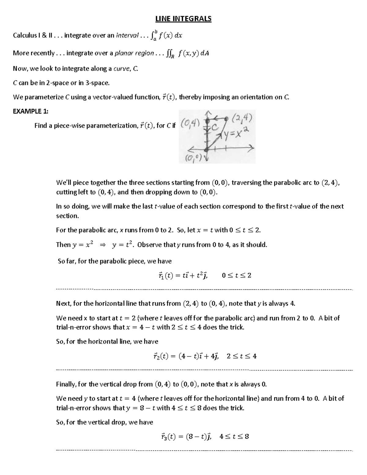 LINE INTEGRALS: Concepts and Examples - Studocu