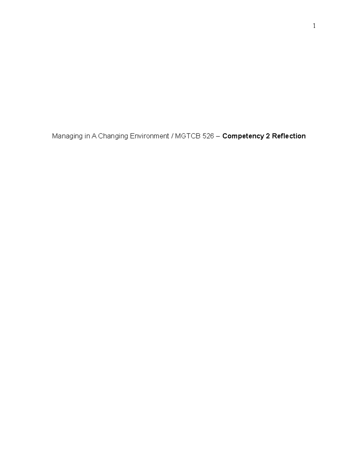 Mgtcb-526 Competency 2 Reflection: Leadership Theories & Practices ...