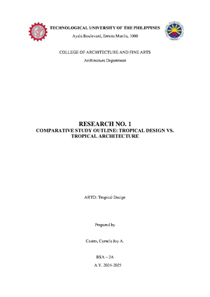 Research Paper 1 Front PAGE - Architectural Design - RESEARCH PAPER 1 ...