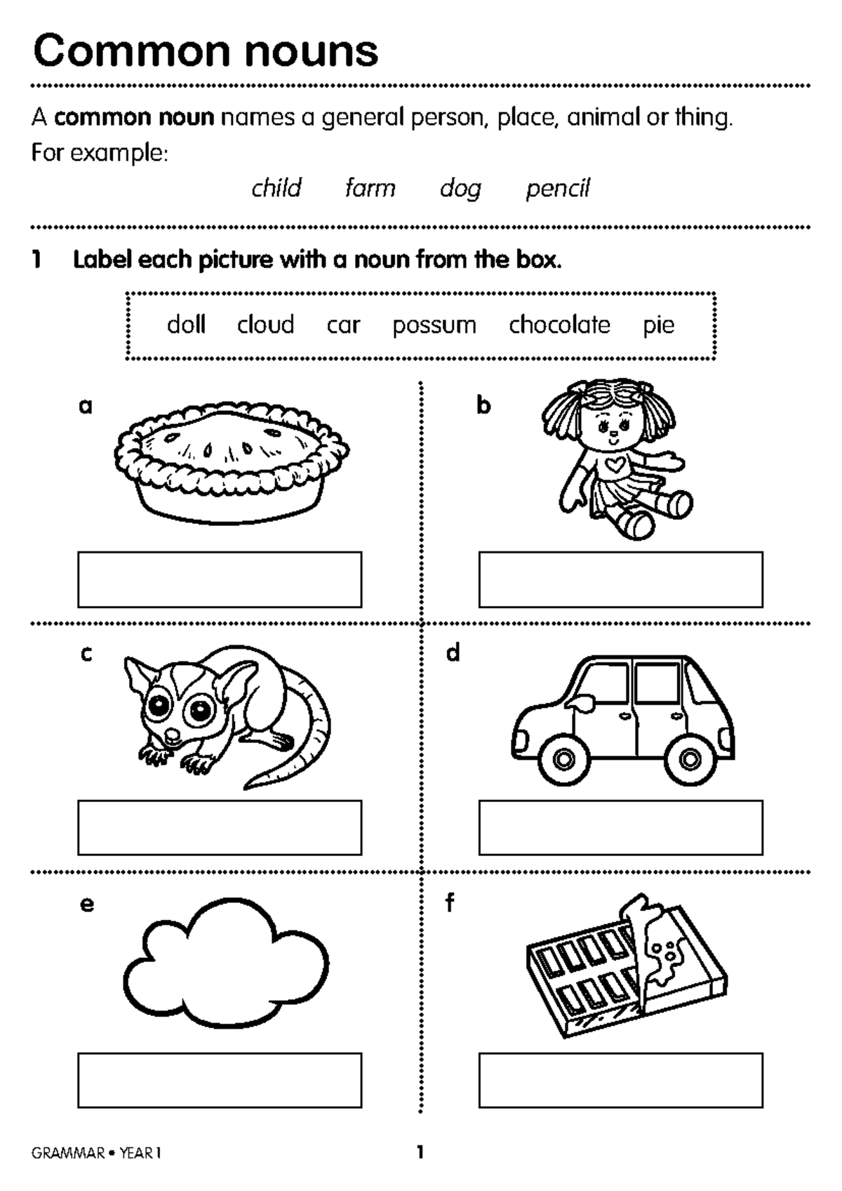 Grammar Year 1: Noun, Pronoun, Verb, and Adjective Groups - Studocu