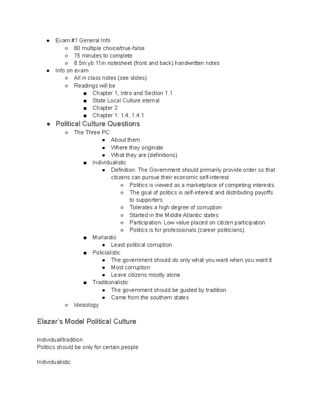 GOVT 2306 - Exam 1 Study Guide: Federalism & Texas Constitution - Studocu