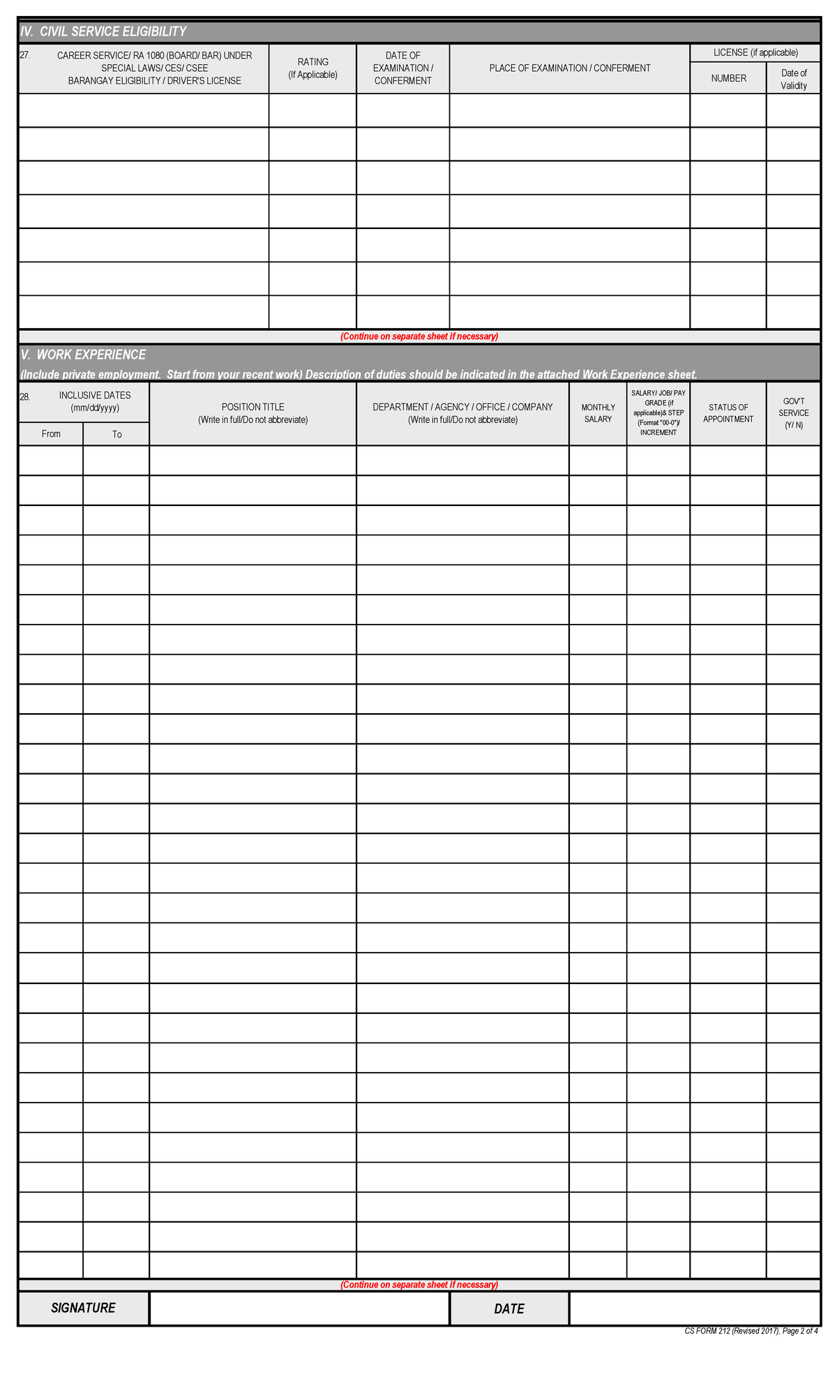 CSC Form 212 (Revised 2005) - Personal Data Sheet Guide - Studocu