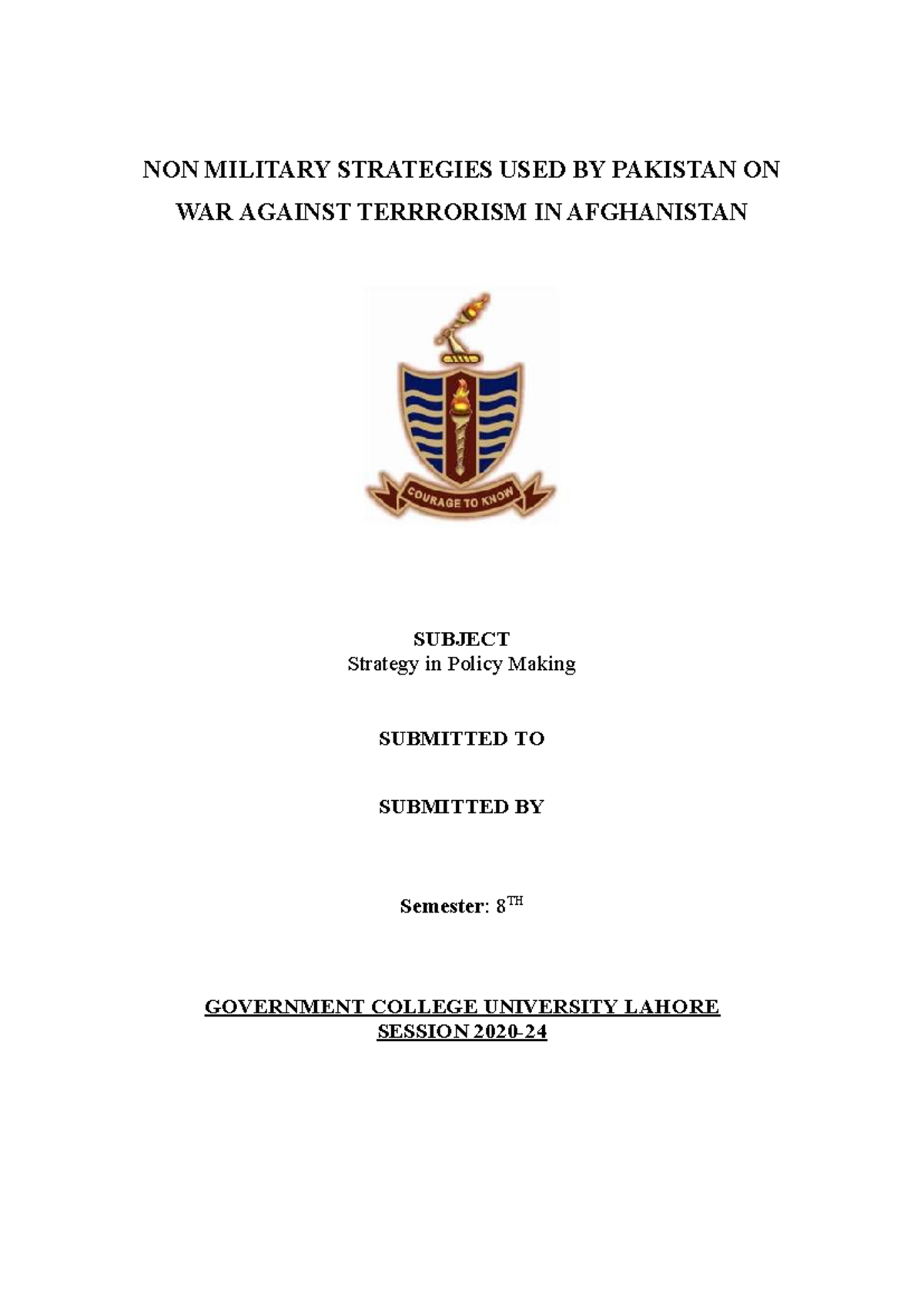 Non-Military Strategies in Pakistan's Counterterrorism Efforts in ...