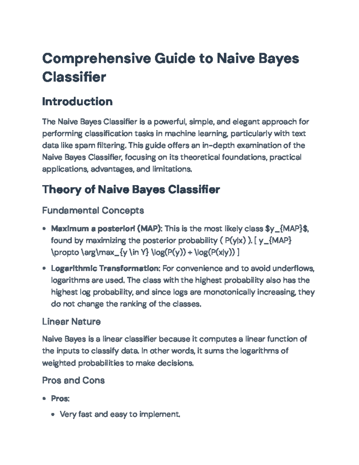 ML 101: Comprehensive Guide to Naive Bayes Classifier Techniques - Studocu