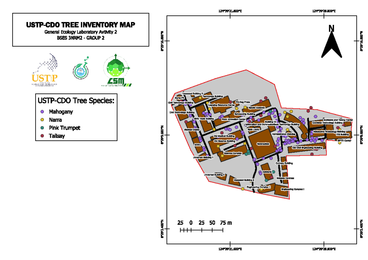 USTP CDO Tree Species Inventory Map - General Ecology Lab N BSES 3NRM2 ...