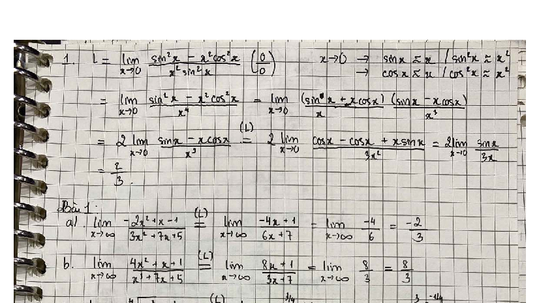 TOÁN CAO CẤP CHƯƠNG 3 - Giới Hạn và Ứng Dụng (MATH 101) - Studocu