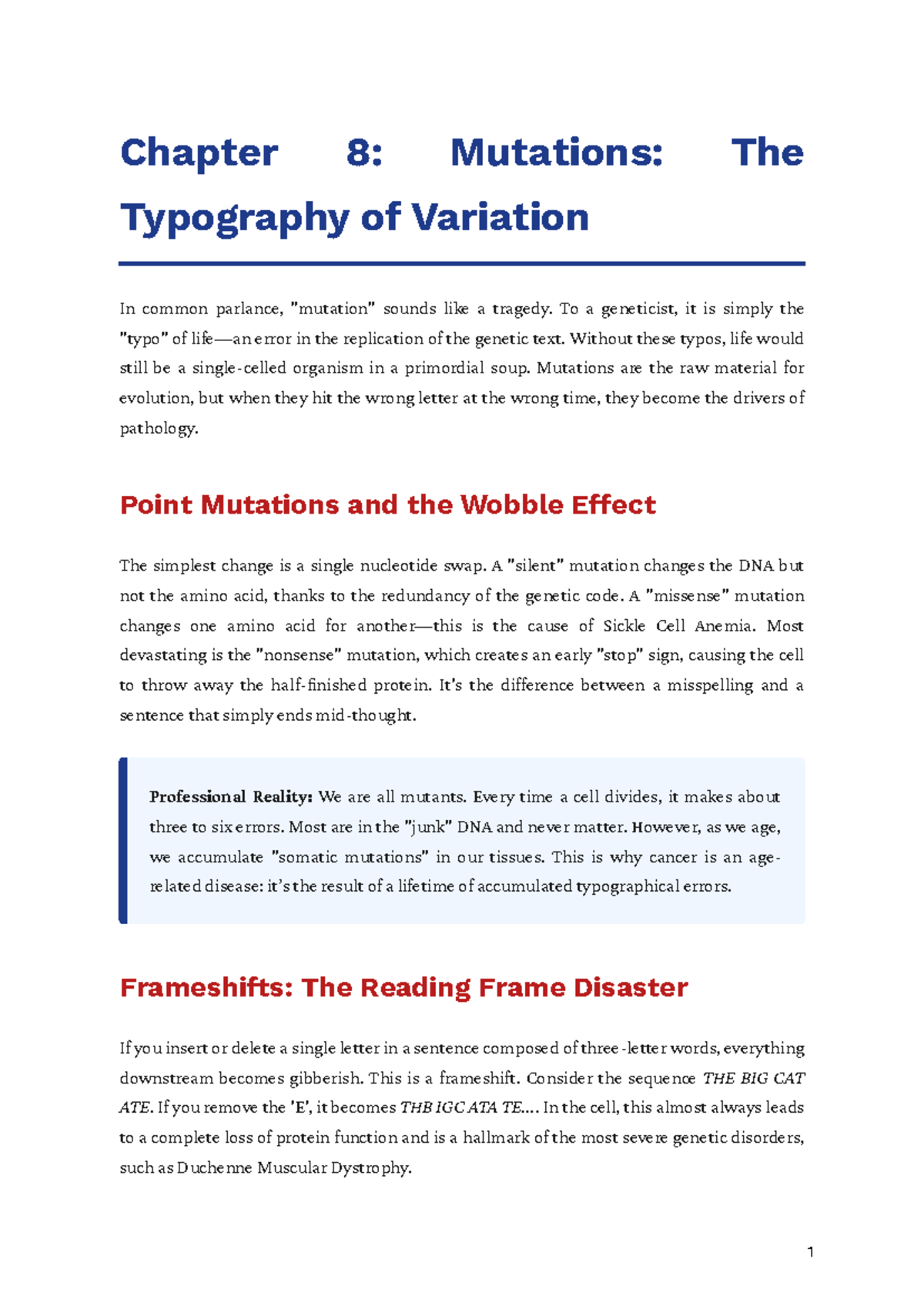 Chapter 8: Mutations and Their Role in Genetic Variation - Studocu