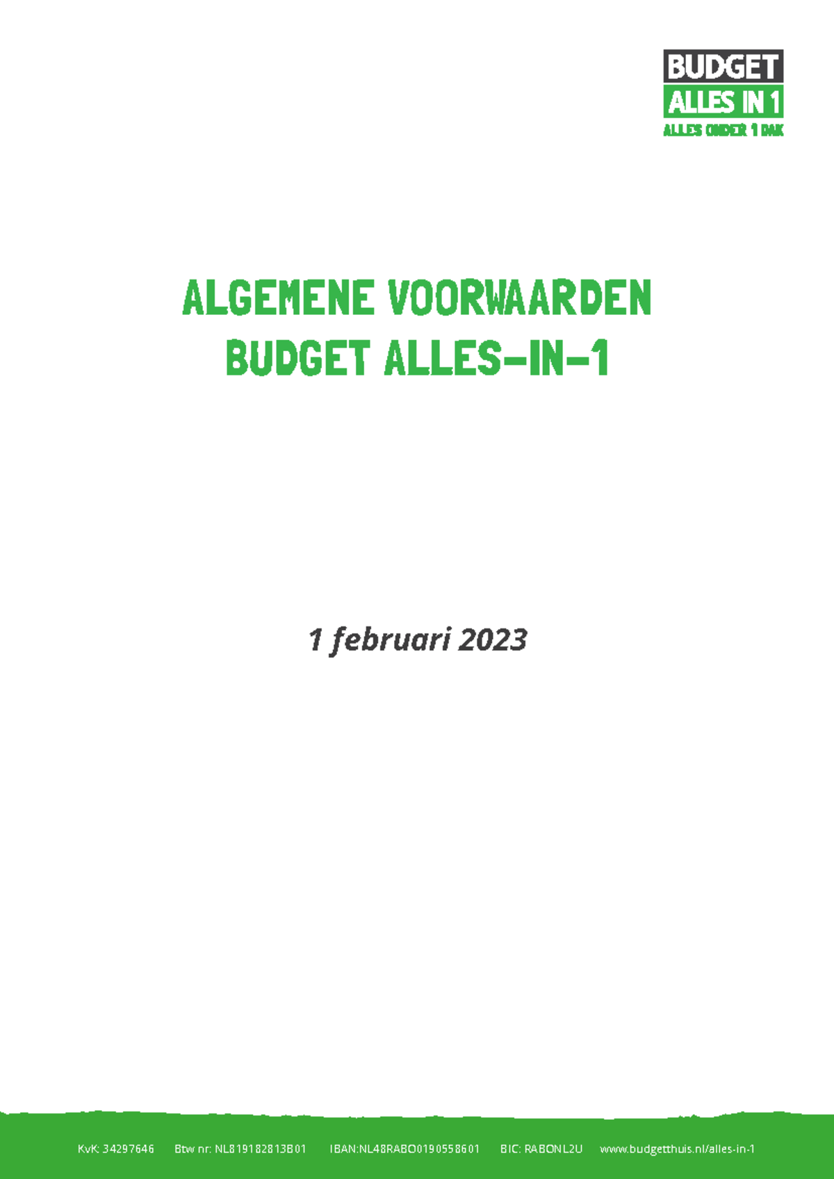Algemene Voorwaarden voor Budget Alles-in-1 (2023) - Studeersnel