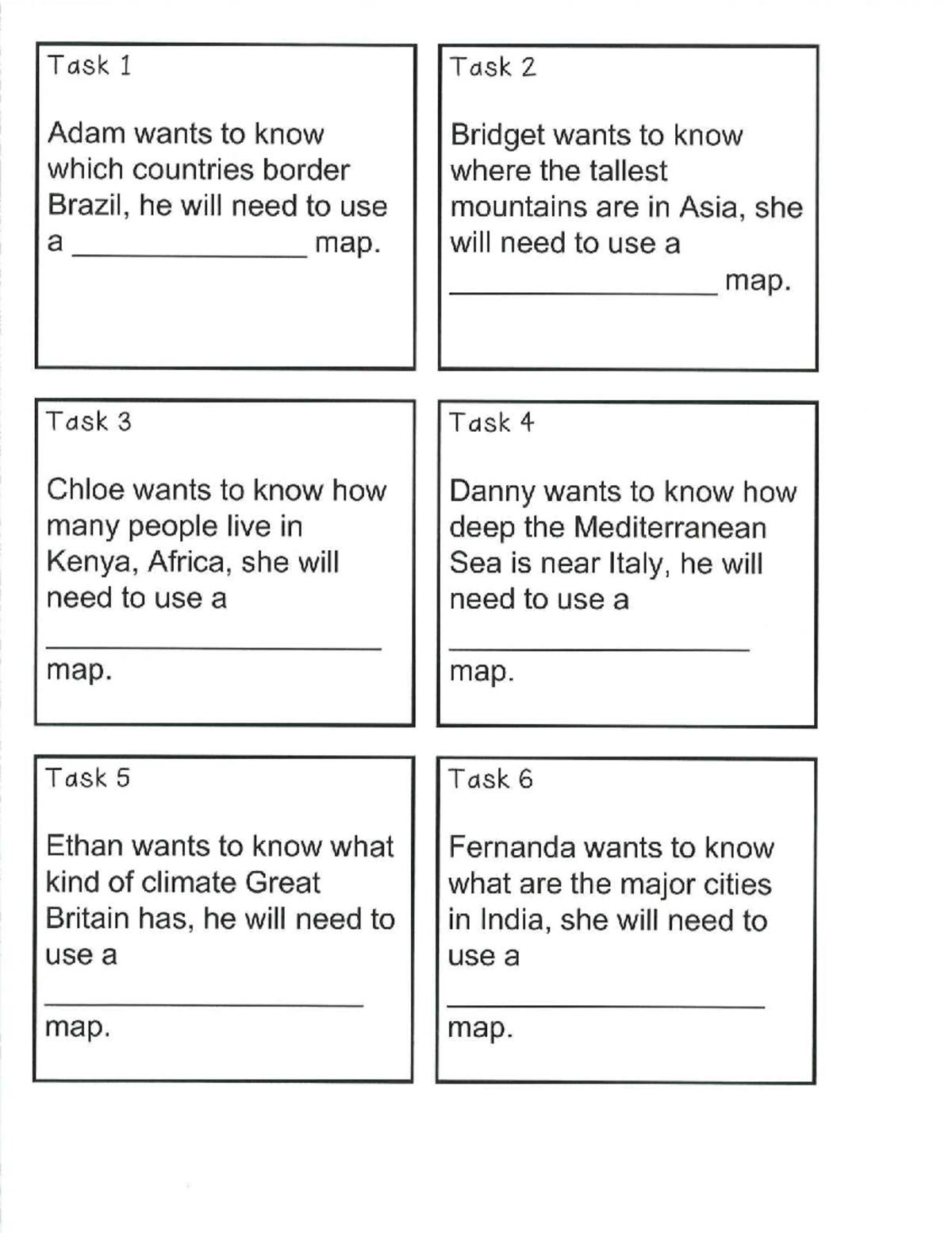 Types of maps task cards for geography studies - Studocu
