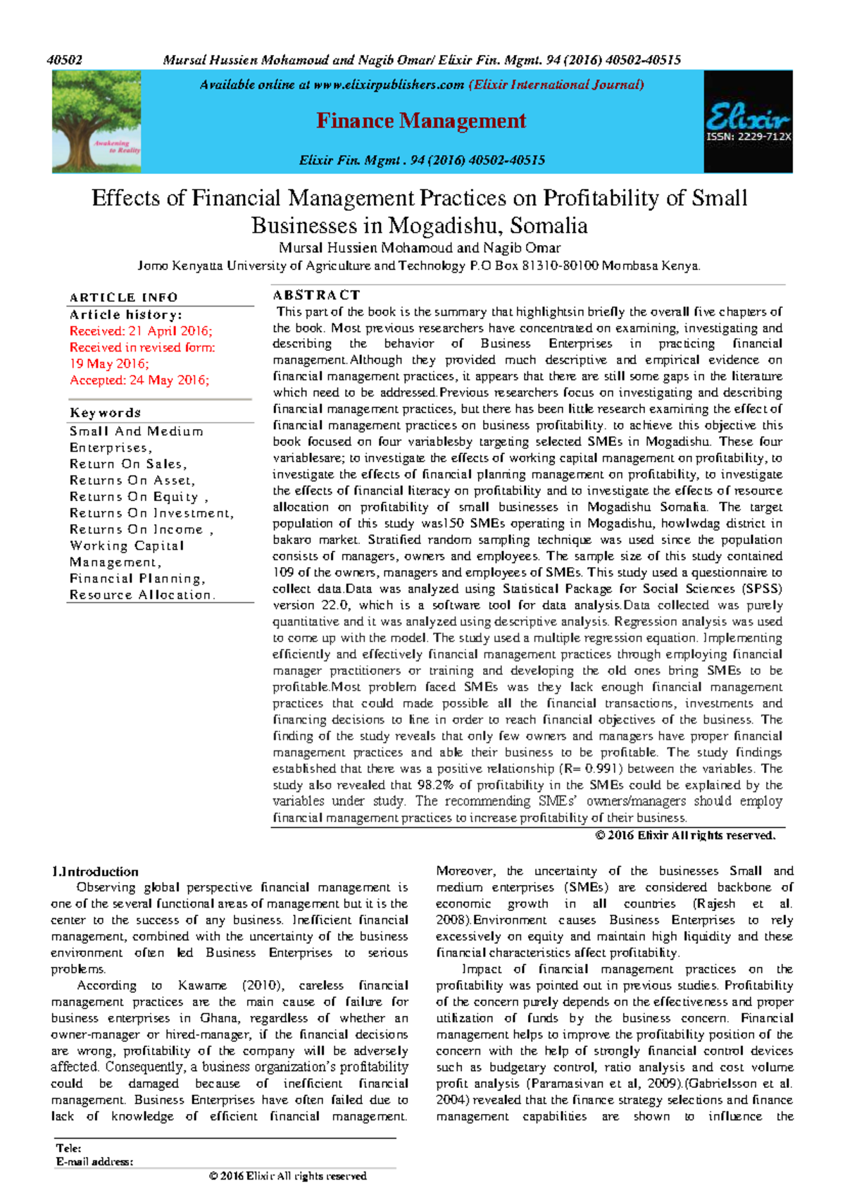 40502 Effects of Financial Management Practices on SME Profitability in ...