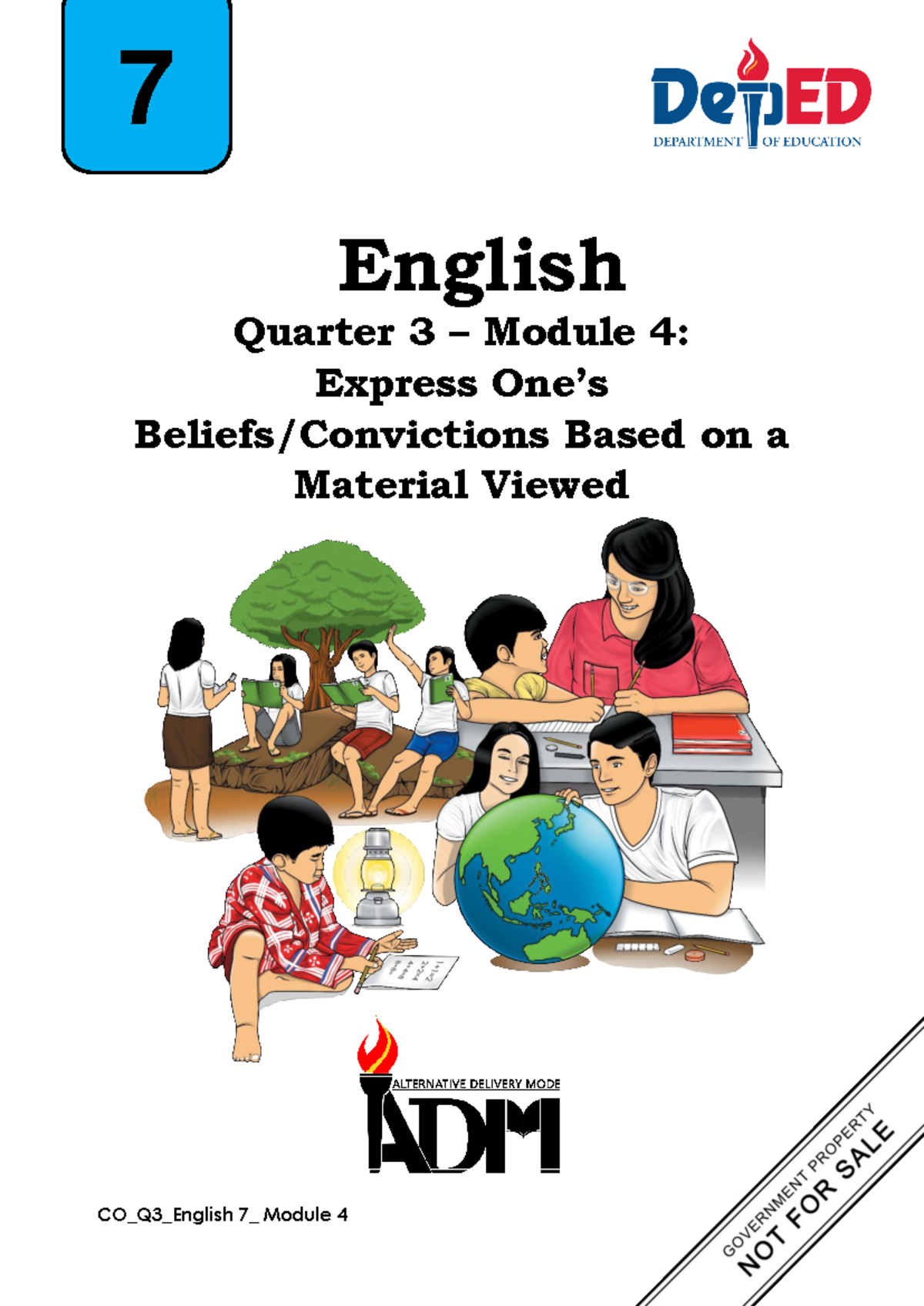 ENG7 Q3 Module 4: Expressing Beliefs Based on Visual Materials - Studocu