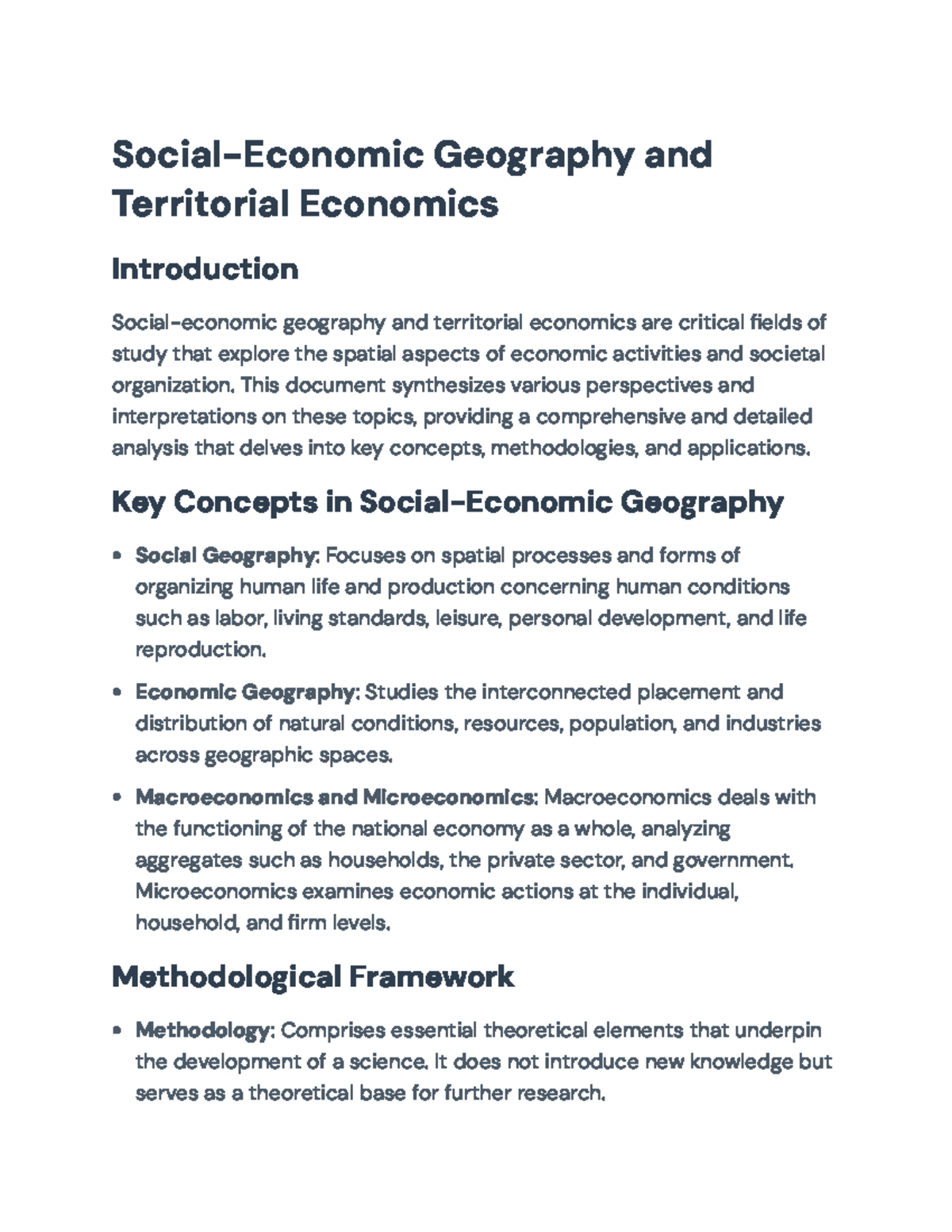 Social-Economic Geography and Territorial Economics Overview - Social ...