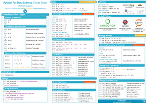 Numpy Python Cheat Sheet - 2 Python For Data Science Cheat Sheet NumPy Basics Learn Python for ...