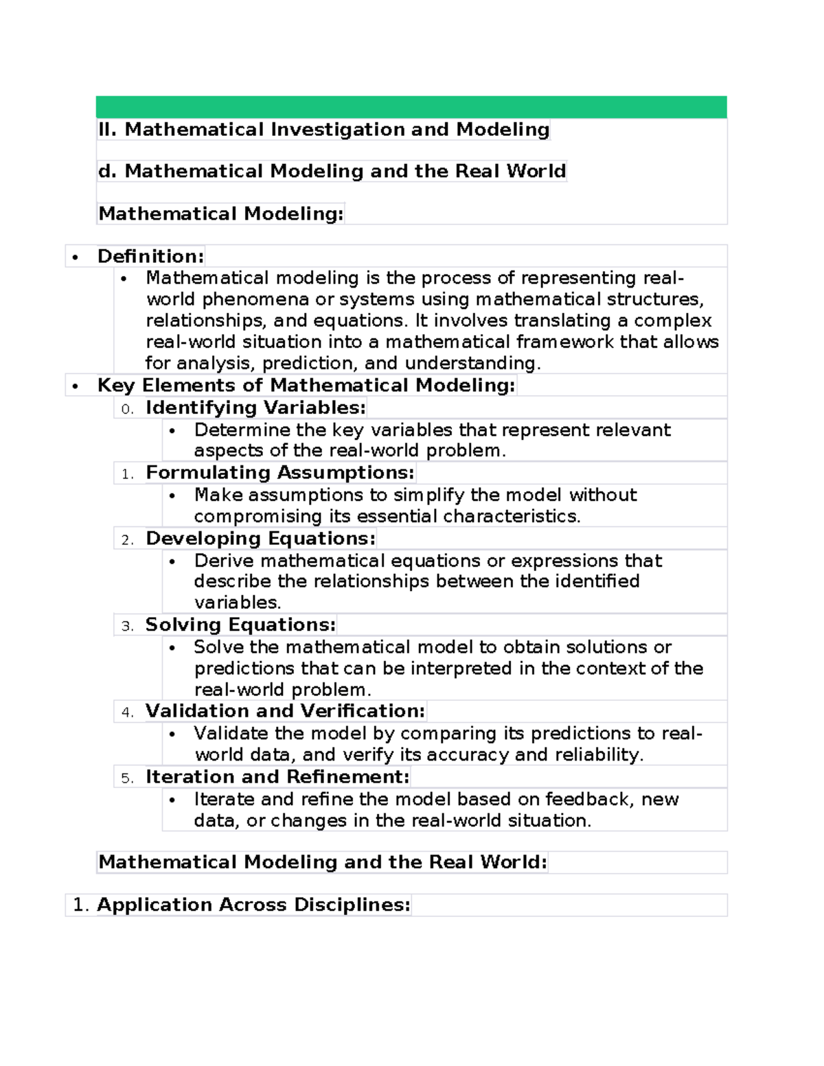 Mathematical Modeling in the Real World: Key Concepts and Applications ...