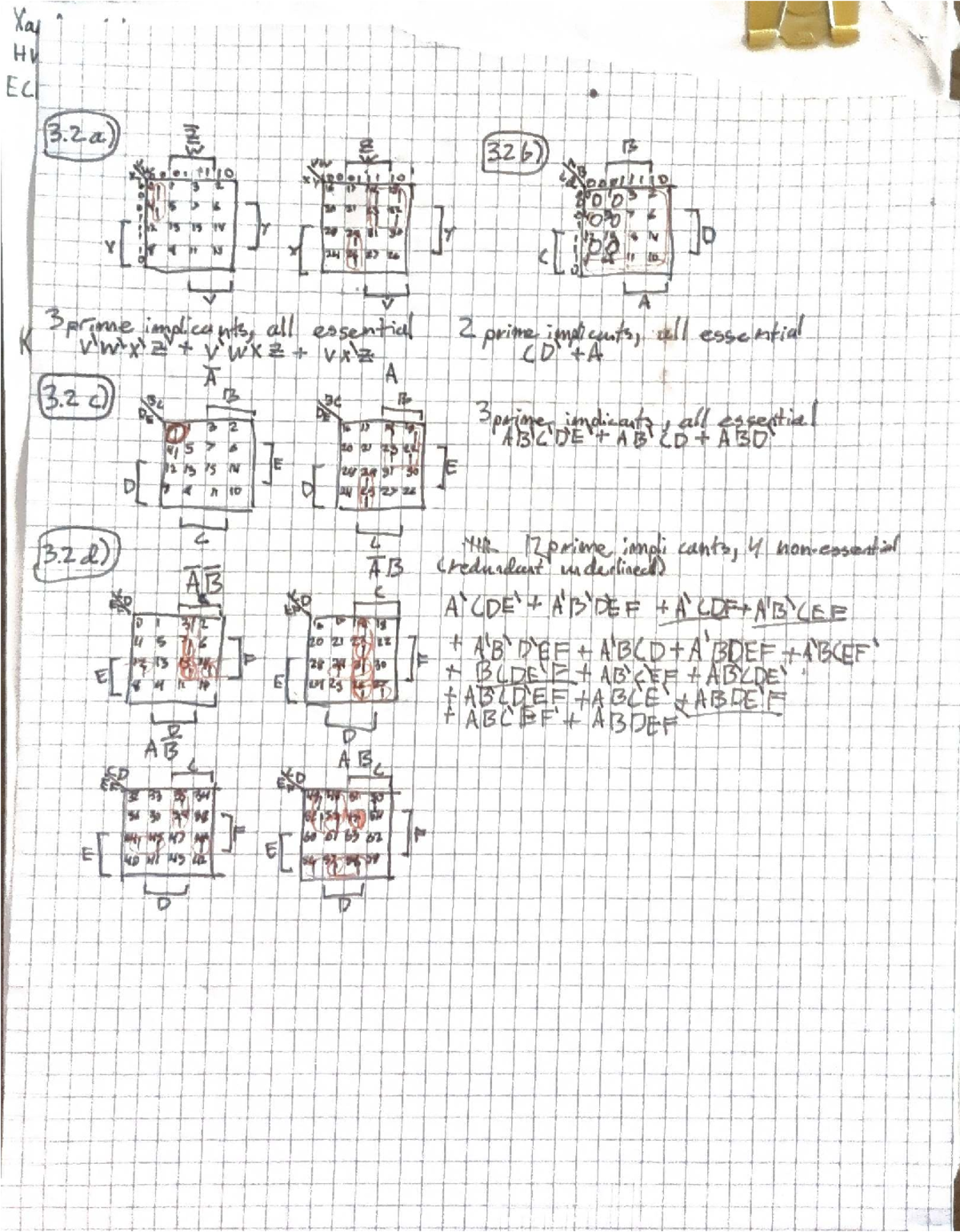 ECE 311 Homework 7: Prime Implicants and Essential Prime Implicants ...