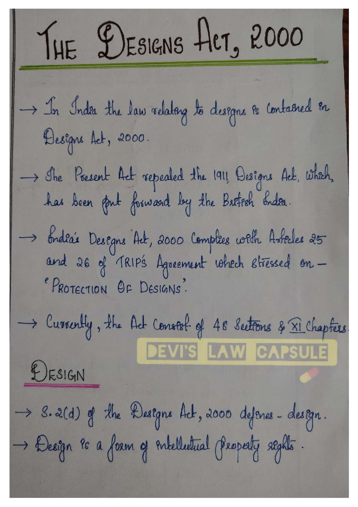 LAW CAPSULE: Overview of the Designs Act in India - Key Provisions and ...