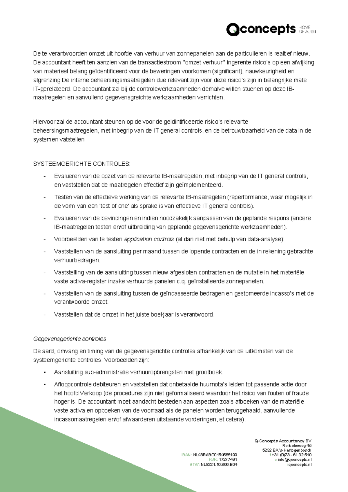 SYSTEEMGERICHTE CONTROLES EN GEGEVENSGERICHTE WERKZAAMHEDEN IN ...