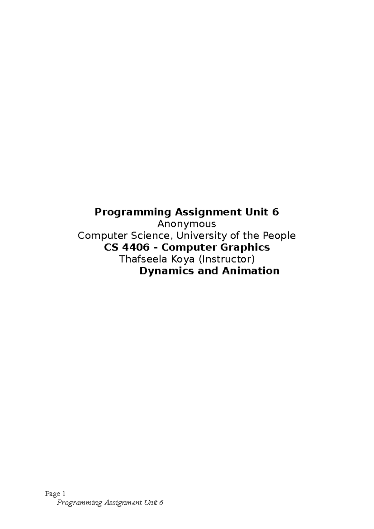 CS 4406 - Programming Assignment Unit 6 - Programming Assignment Unit 6 ...