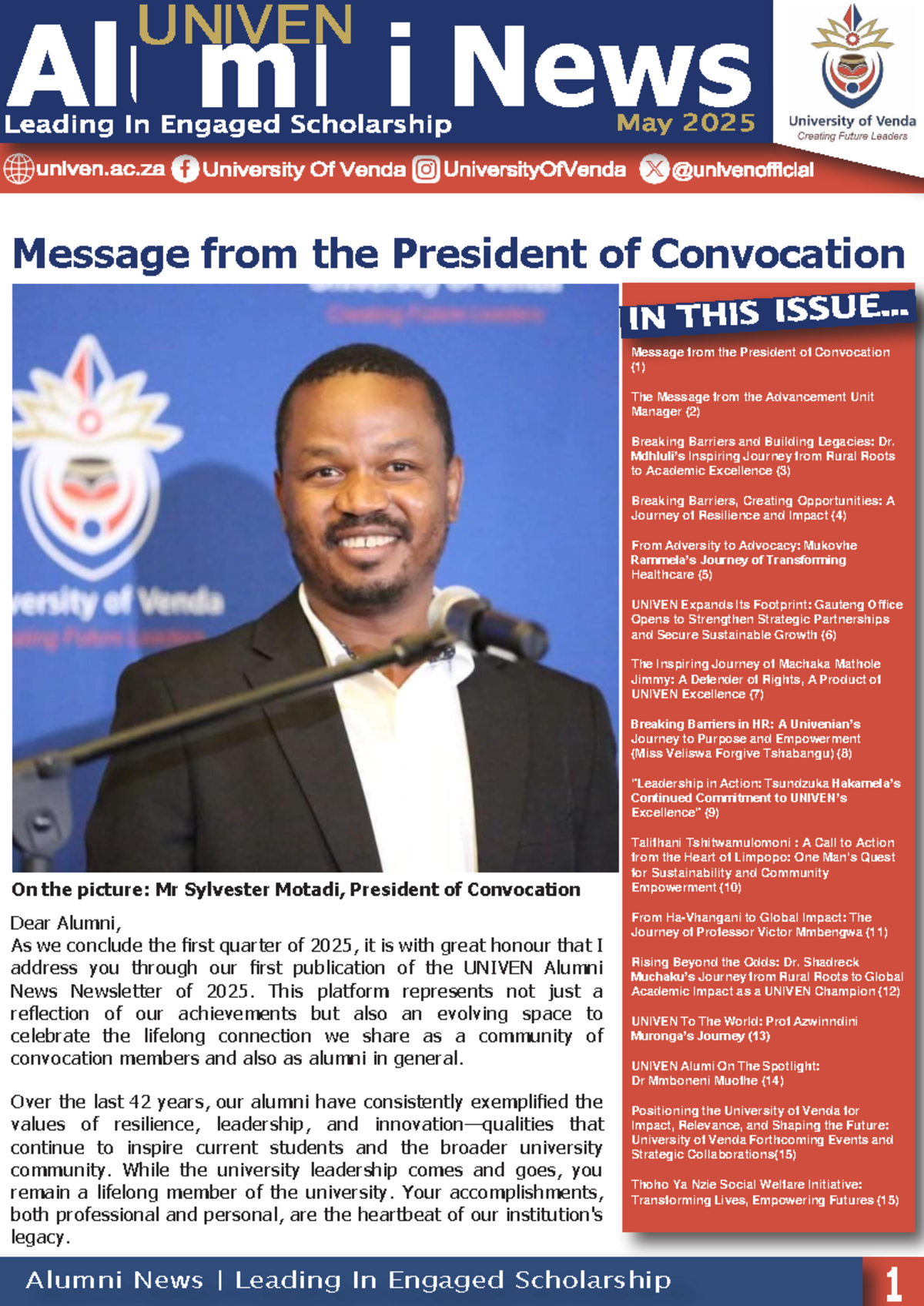 UNIVEN Alumni News: Celebrating Resilience and Impact in 2025 - Studocu
