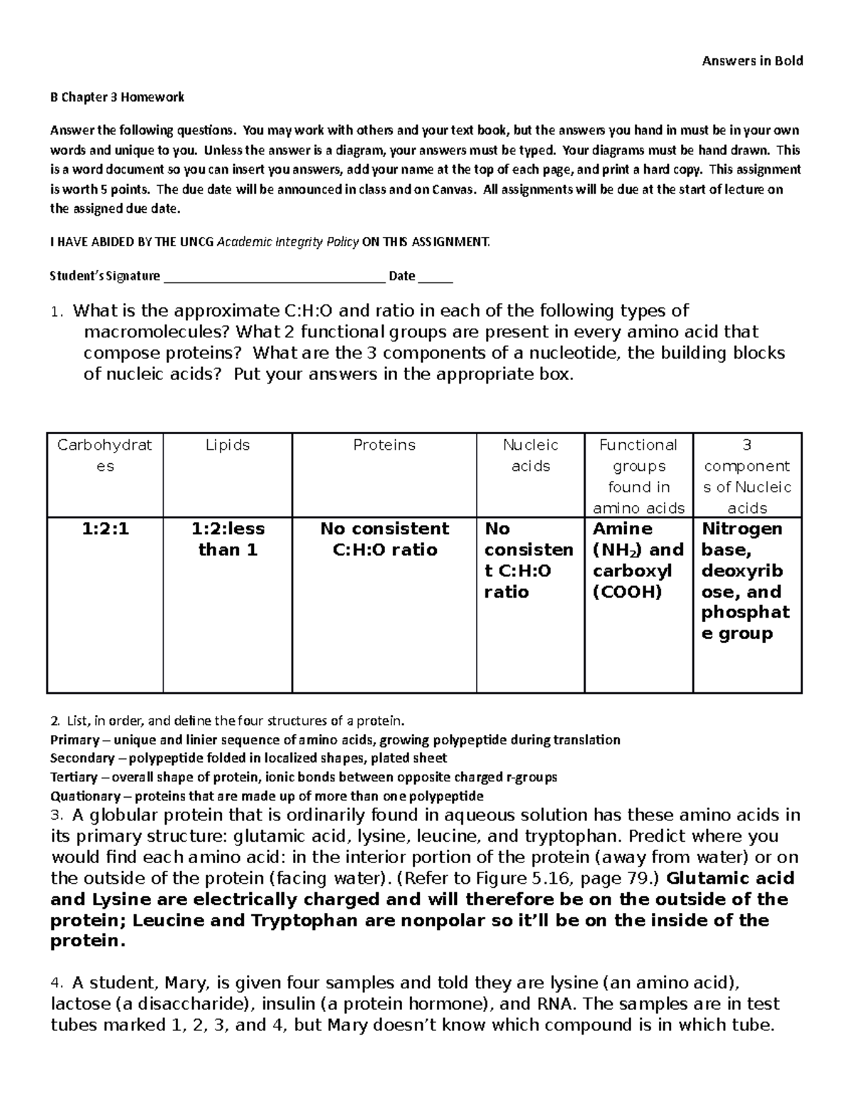 Chapter 3 Homework - Julia Loreth - Answers in Bold B Chapter 3 ...