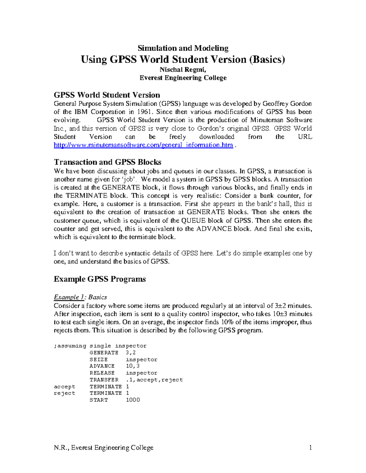 GPSS Tutorial: Basics of General Purpose System Simulation (gpss) - Studocu