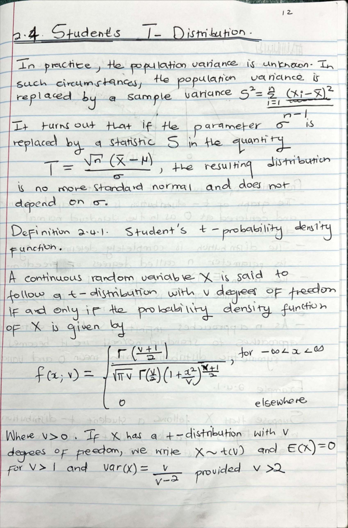 Chapter 2 T-Distribution: Understanding Variance and Degrees of Freedom ...