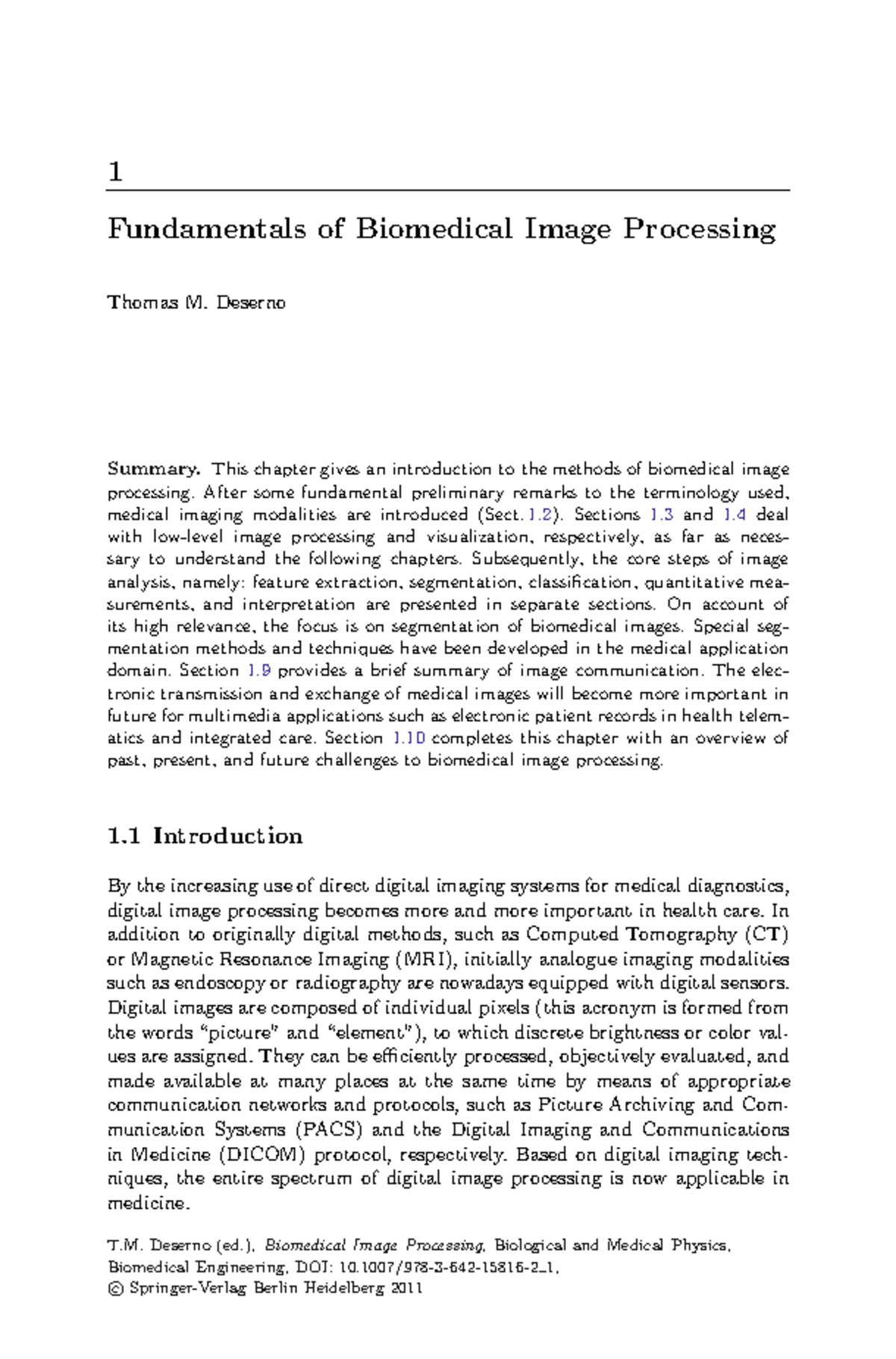Fundamentals of Biomedical Image Processing (BME 101) - Chapter Summary ...