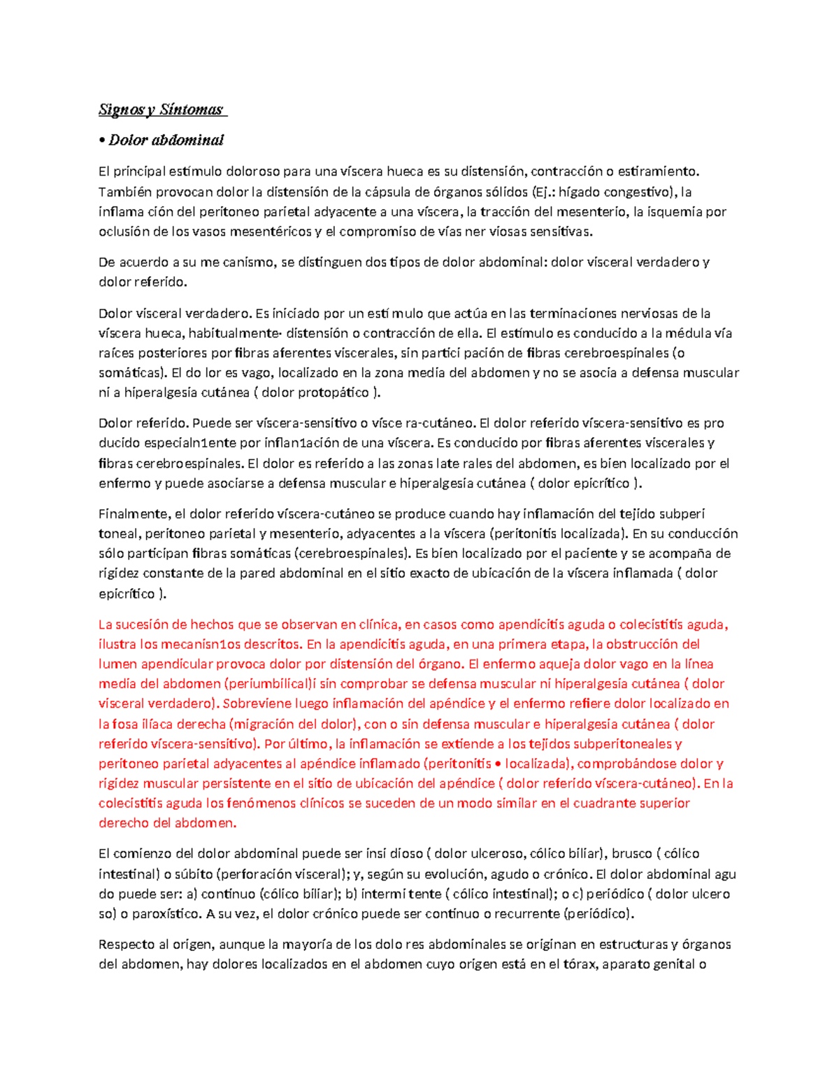 Semiología del Dolor Abdominal: Signos y Síntomas (SEMI 3.1) - Studocu