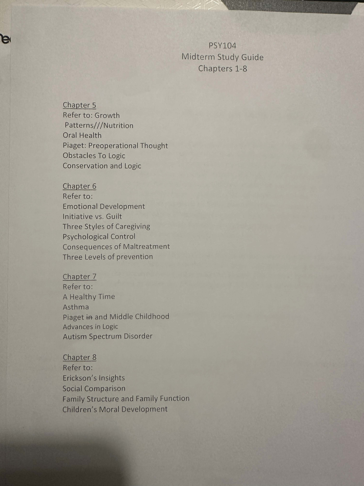 PSY104 Midterm Study Guide: Key Concepts from Chapters 5-8 - Studocu