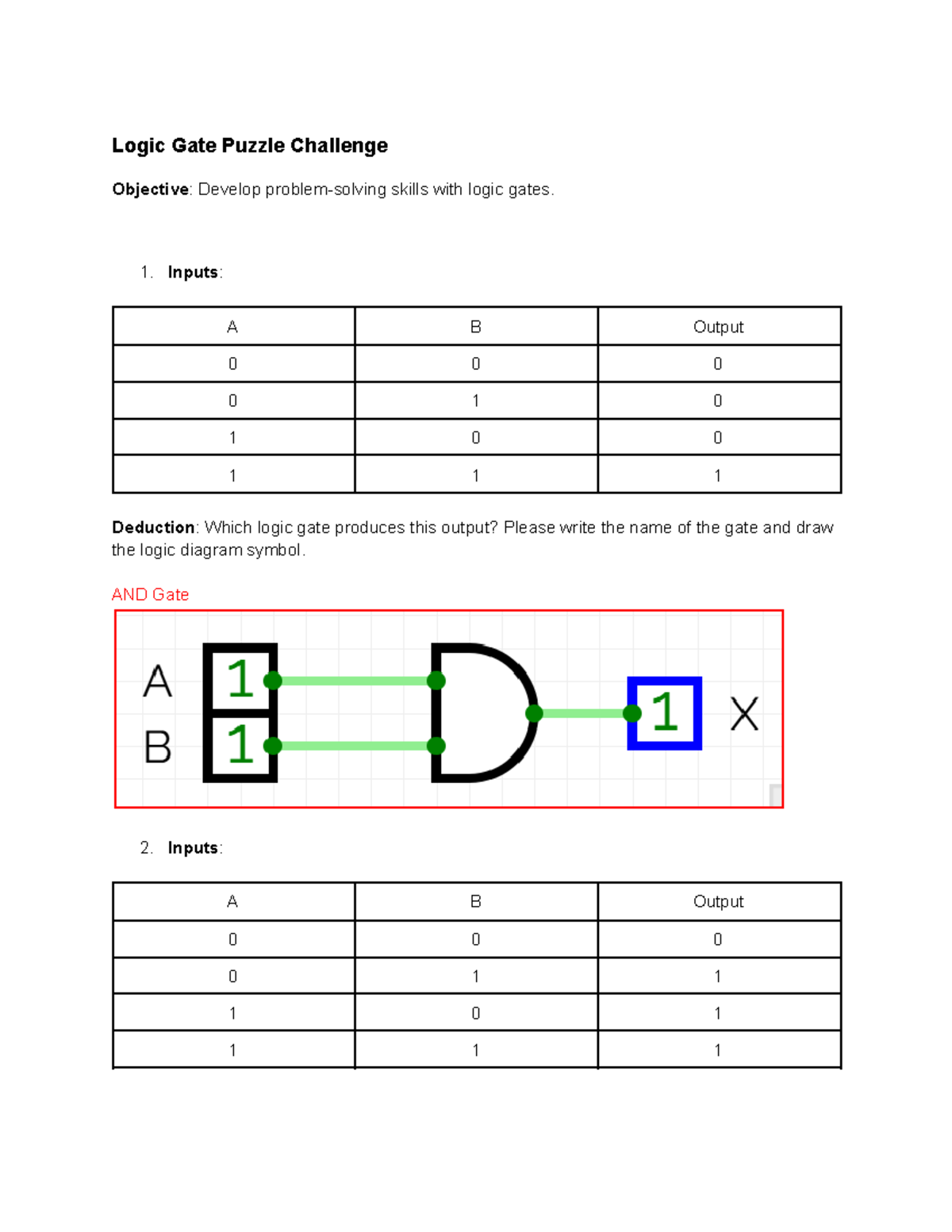 Logic Gate Puzzle Challenge (Course Code: LOG101) - Studocu