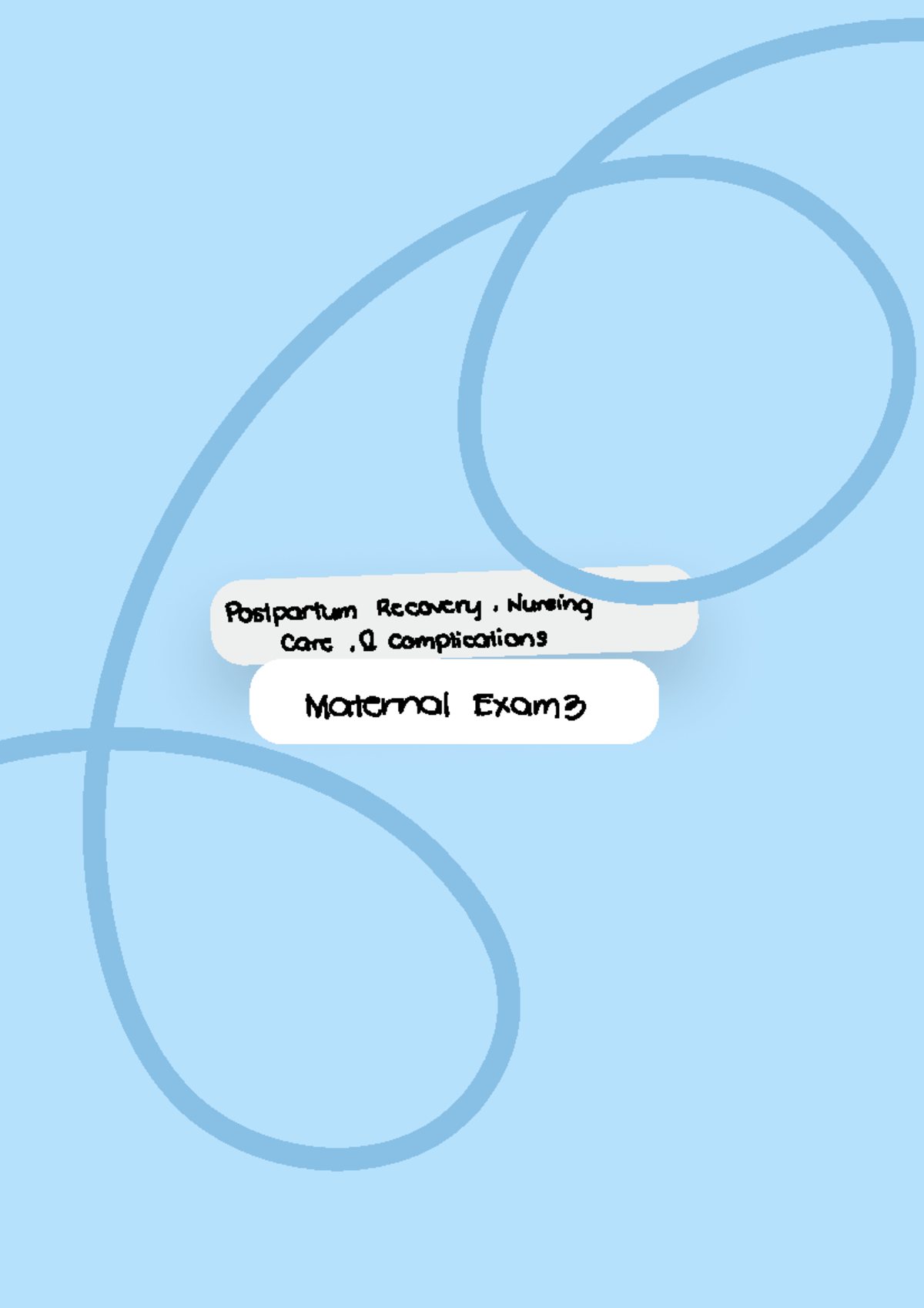 Maternal Exam 3: Postpartum Recovery Nursing Care Notes - Studocu