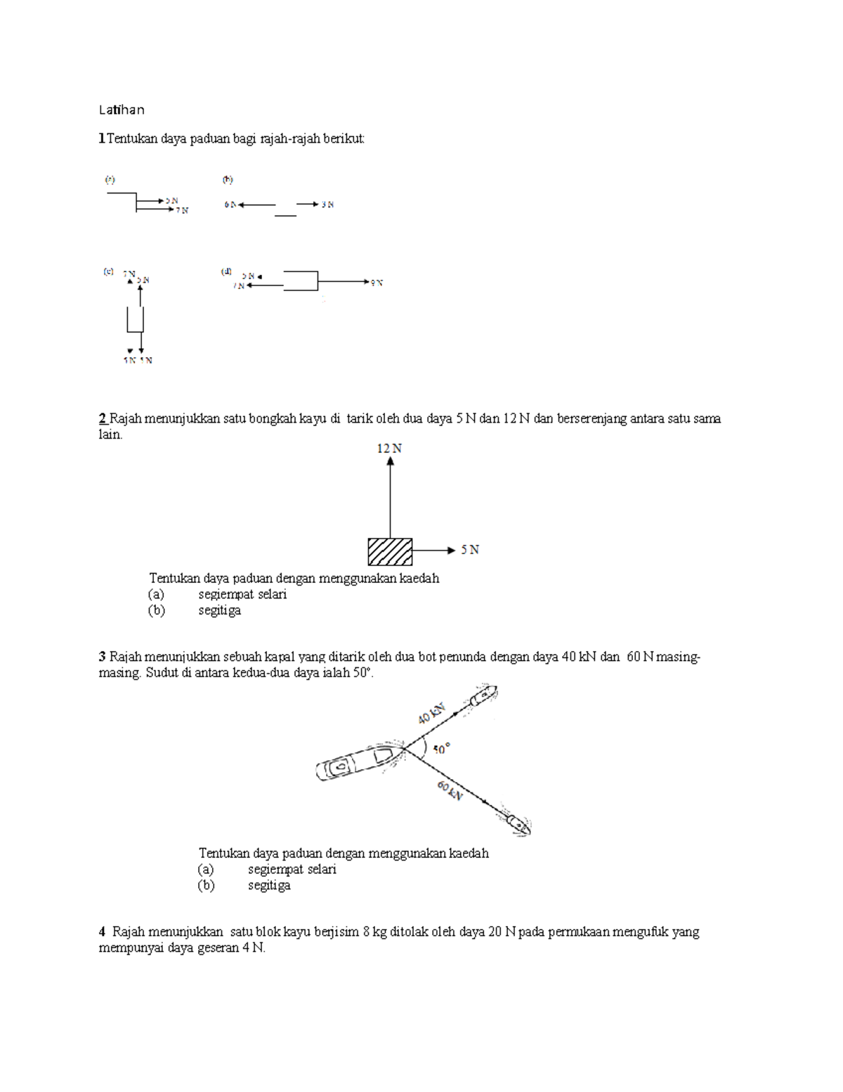 Latihan 1.1: Daya Paduan dan Pergerakan dalam Fisika - Studocu