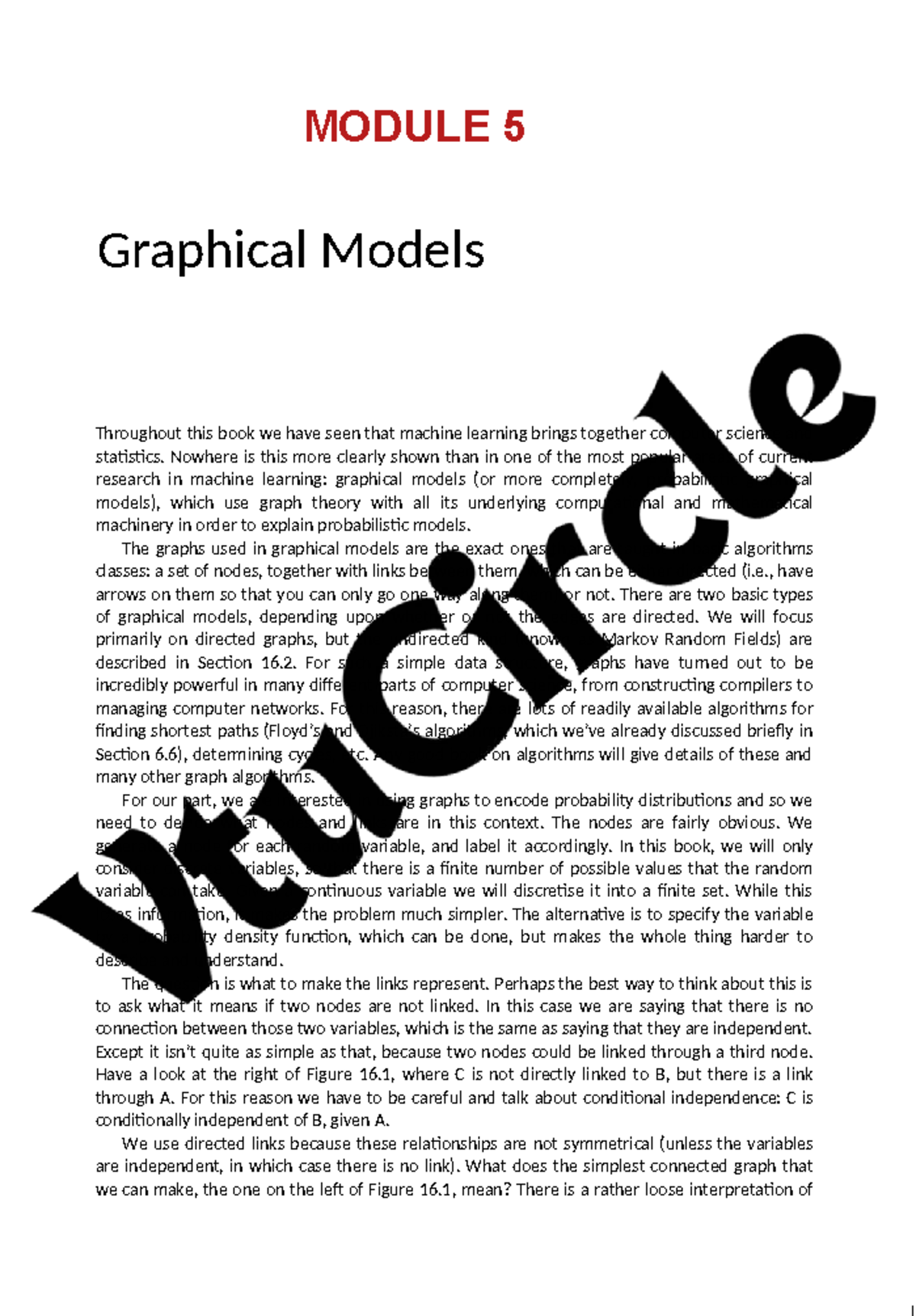 BAI702 Module 5: Chapter 16 - Graphical Models in Machine Learning ...