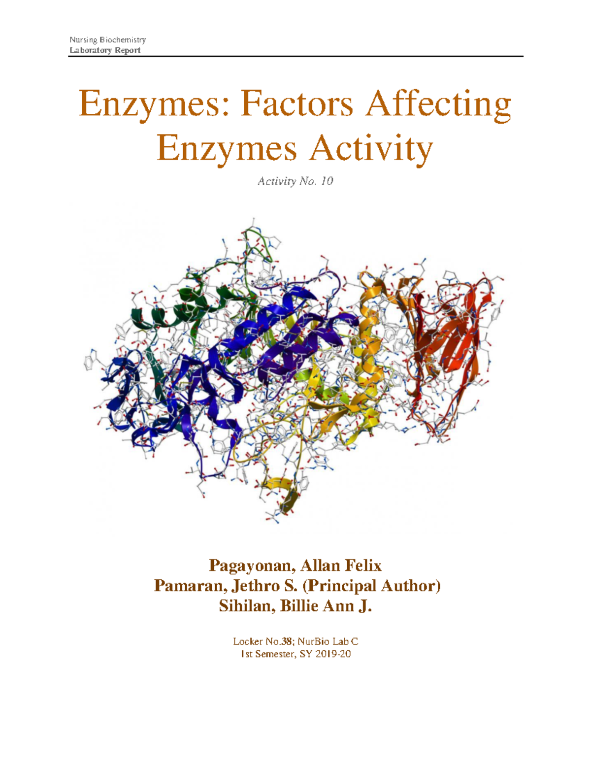 Enzymes and Their Activity: Factors Impacting Performance - Lab Report ...