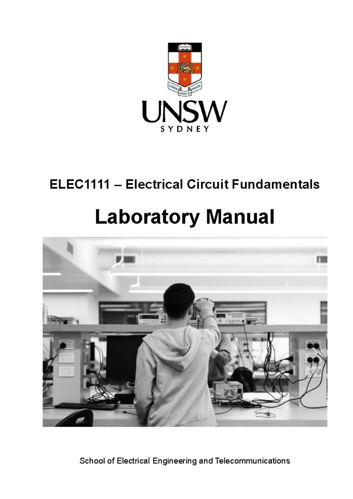 ELEC1111 Electrical Circuit Fundamentals Lab Manual - T3 2025 - Studocu