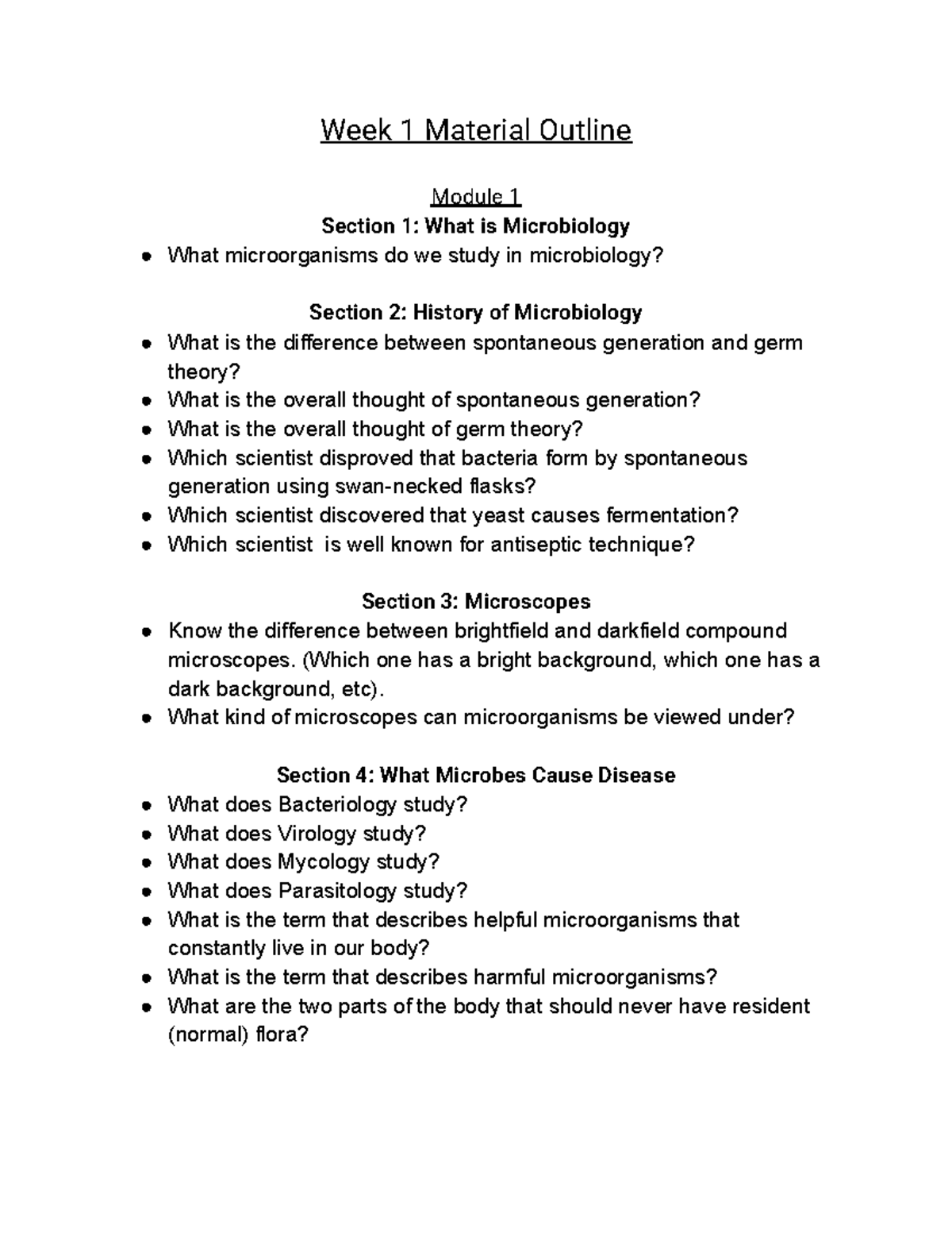 Midterm Exam Study Guide: Microbiology Module 1 Overview - Studocu