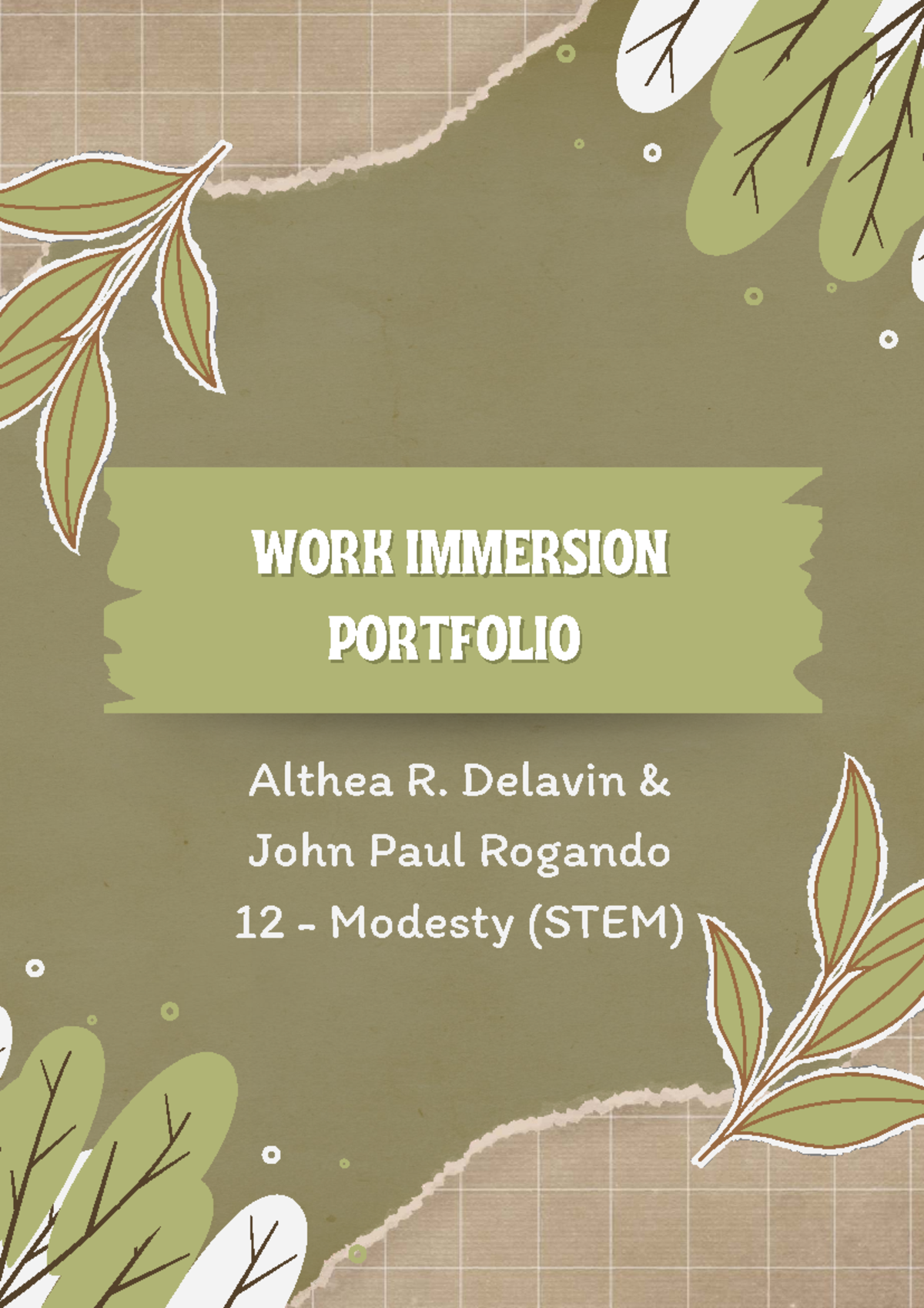 WORK IMMERSION PORTFOLIO (STEM) - Daily Activities Summary - Studocu