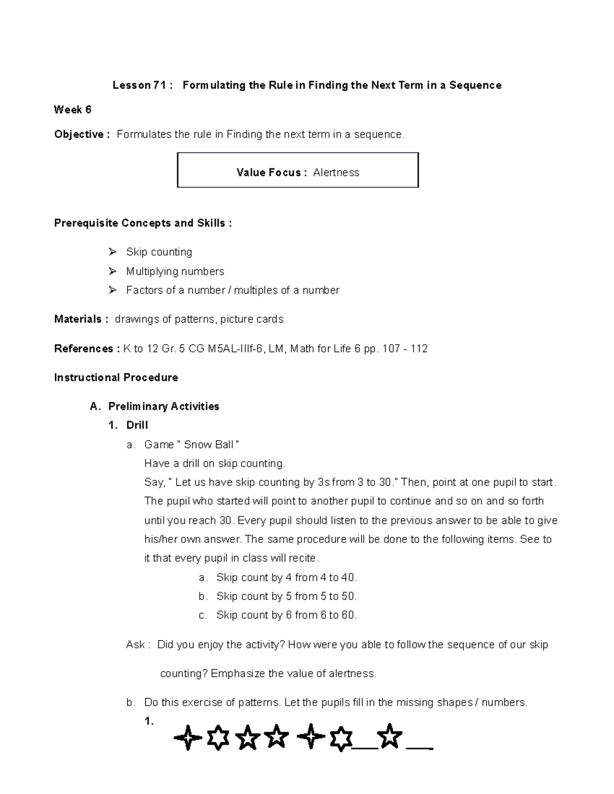 Q3 Lesson 71 TG - device - Lesson 71 : Formulating the Rule in Finding ...