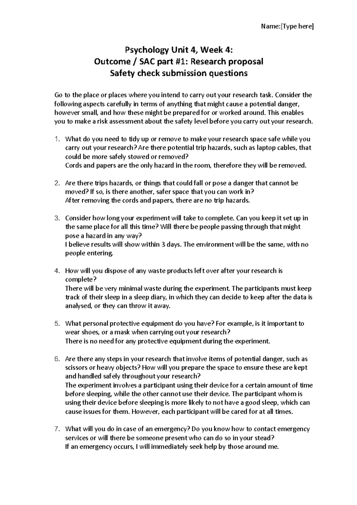 Psychology PSY101 Unit 4 Week 4: Research Safety Check Guide - Studocu