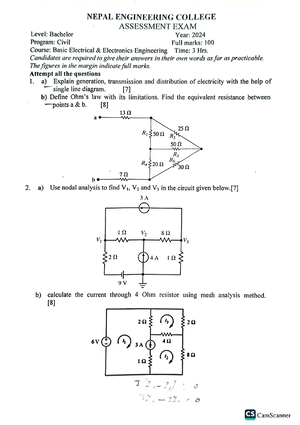 Sandesharyal BEE - This is an assignment of Basic Electrical ...