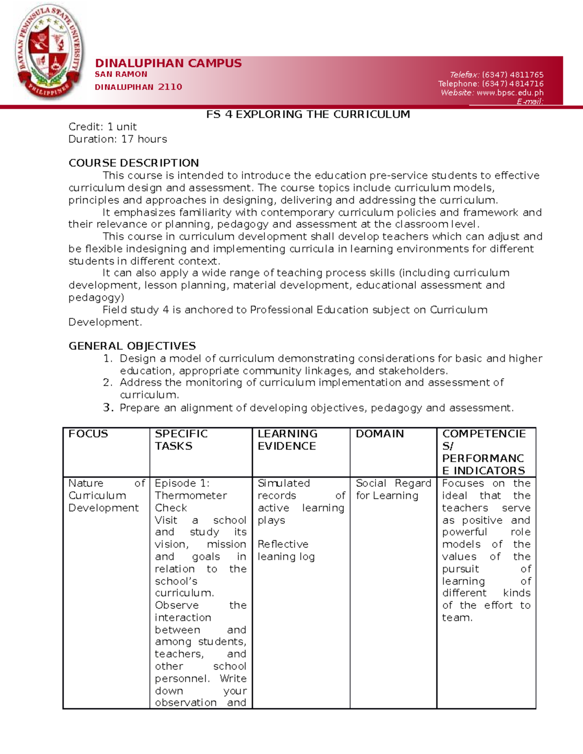 FS 4 Exploring THE Curriculum Edited - FS 4 EXPLORING THE CURRICULUM ...